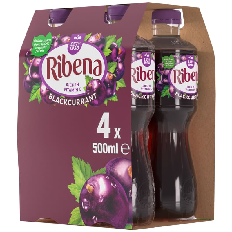 Ribena Blackcurrant 4 x 500ml | Soft Drinks - B&M Stores