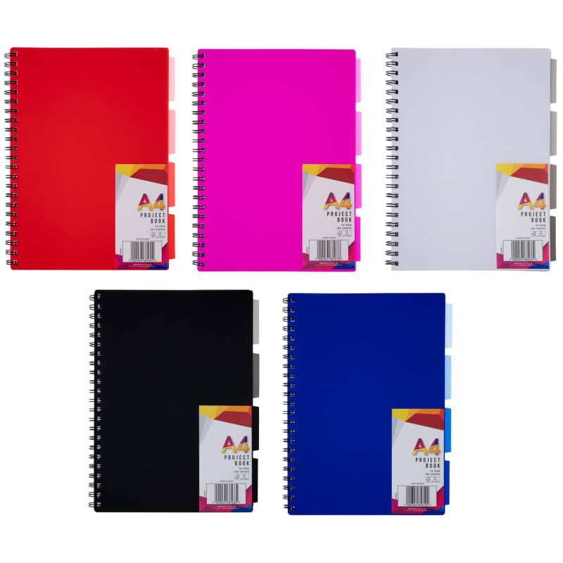 A4 Project Book - White | Stationery | Notebooks - B&M Stores