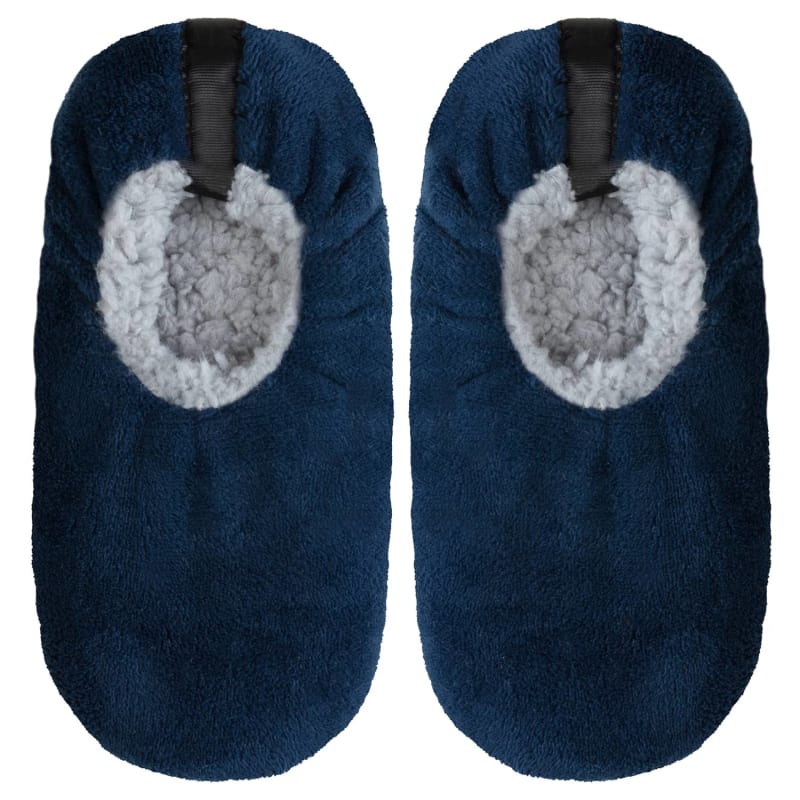 Mens Plain Snuggle Slippers - Navy | Slippers - B&M