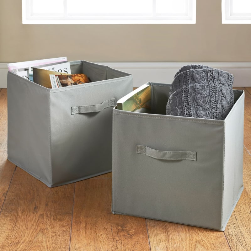 Storage Cube 2pk - Grey | Storage | B&M