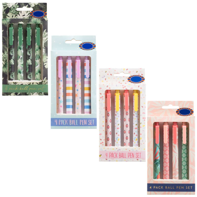 Fashion Ball Pens 4pk | Stationery | Pens - B&M
