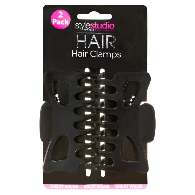 Style Studio Hair Clamps 2pk - Black | Hair Accessories - B&M