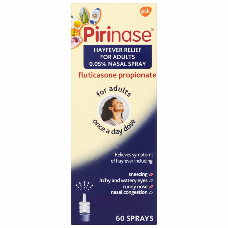 Pirinase Hayfever Relief 60 Sprays | Nasal Spray - B&M Stores
