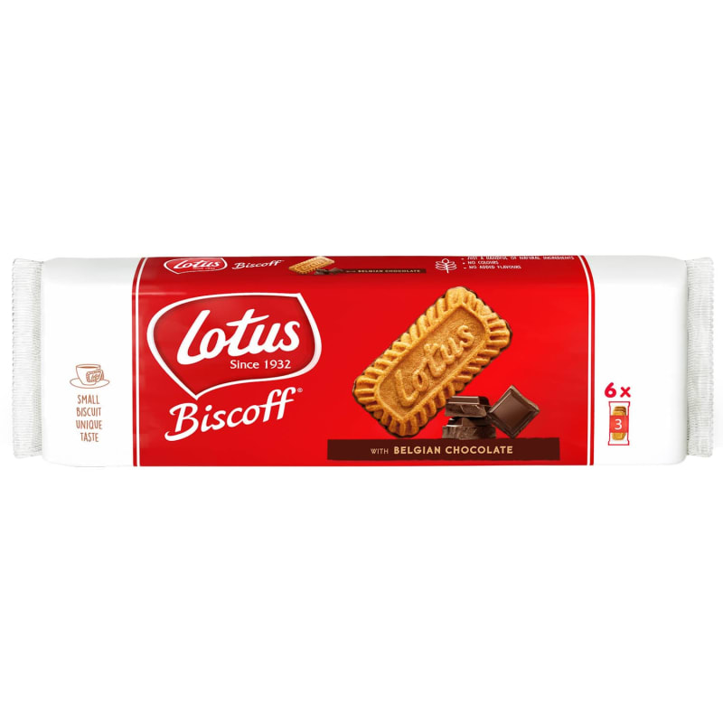 Lotus Biscoff Belgian Chocolate Biscuits 132g | Biscuits - B&M