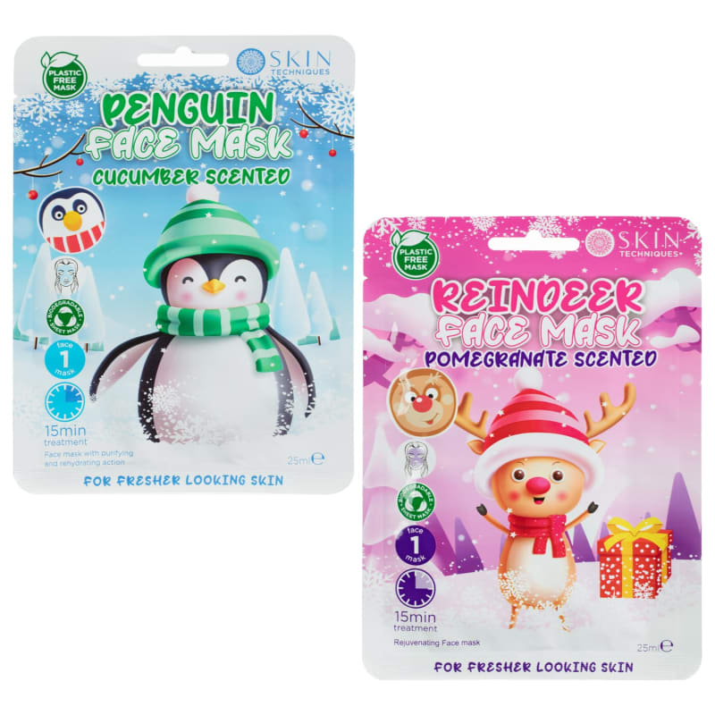 Skin Techniques Christmas Printed Sheet Mask - Cucumber | Skin Care | B&M