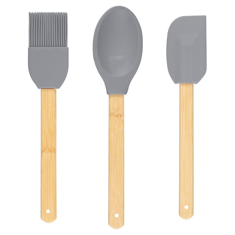 Betty Winters Silicone Utensils 3pk - Grey | Kitchen Utensils - B&M