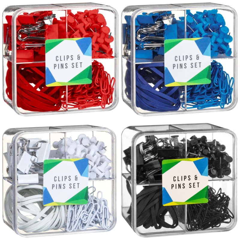 Clips and Pins Set | Office Accessories, Stationery - B&M