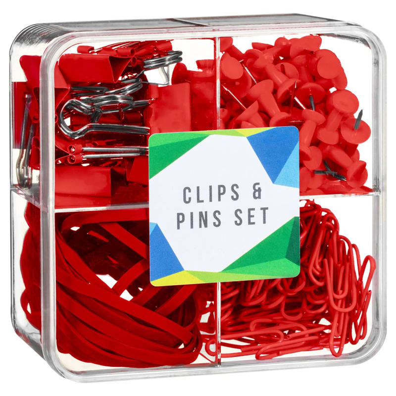 Clips and Pins Set | Office Accessories, Stationery - B&M