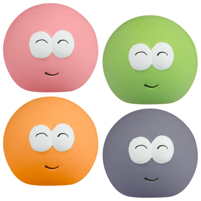 Woof & Co Funny Face Squeaky Ball - Pink | Dog Toys | B&M