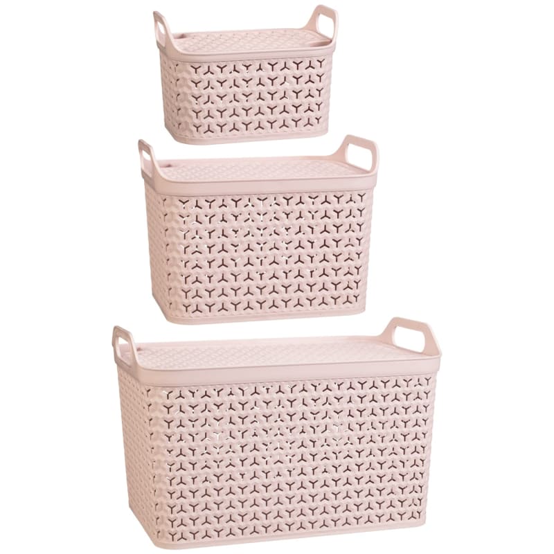Medium Urban Basket with Lid - Blush | Home Storage - B&M