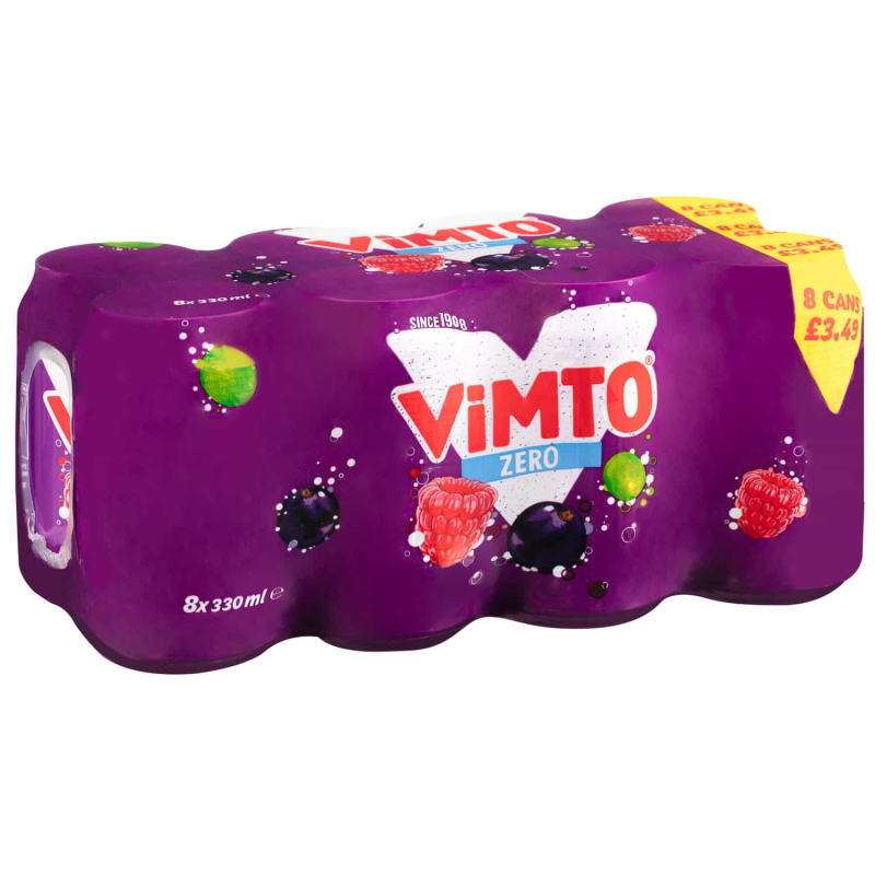 Vimto Zero 8 x 330ml | Soft Drinks | B&M Stores