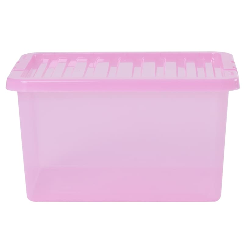 Translucent Storage Box 31L - Pink | Storage - B&M Stores