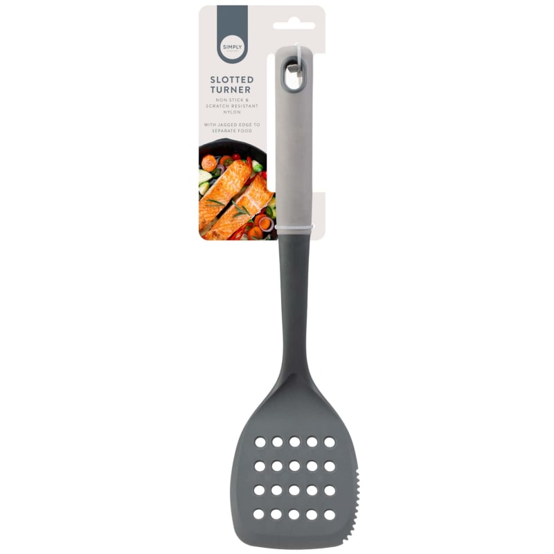 Simply Everyday Two Tone Slotted Turner - Grey| Cookware | B&M