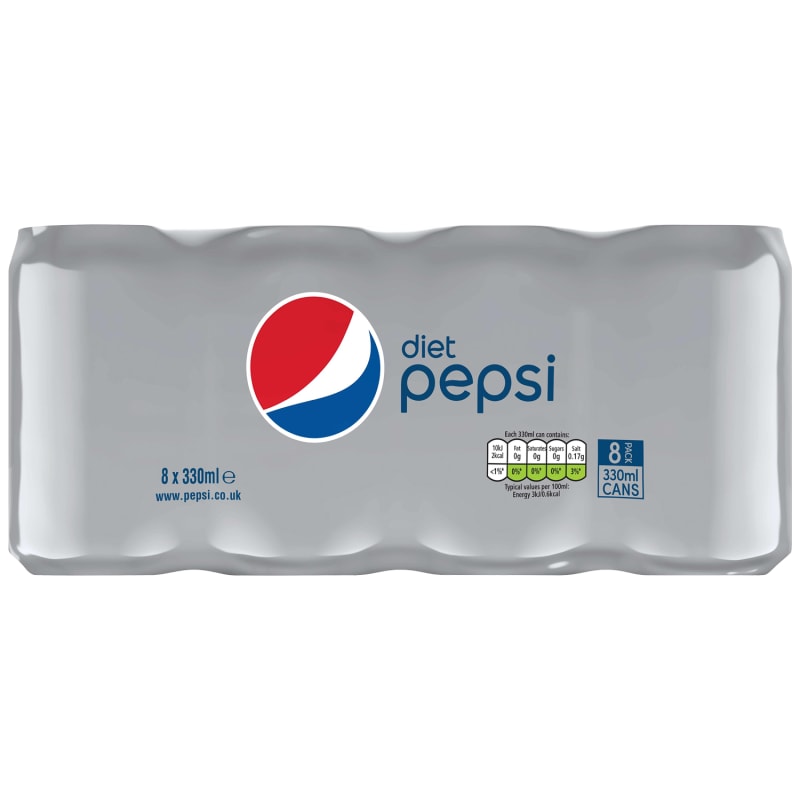 Diet Pepsi 8 x 330ml | Soft Drinks - B&M Stores