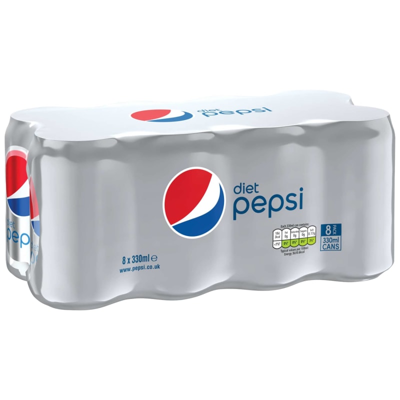 Diet Pepsi 8 x 330ml | Soft Drinks - B&M Stores