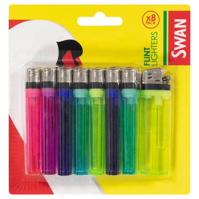 Swan Flint Lighter 8pk-Multicoloured | Buy Kitchen Accessories | B&M