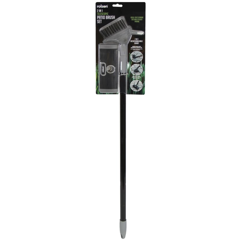 Rolson 2 in 1 Telescopic Patio Brush Set | Garden Tools - B&M Stores