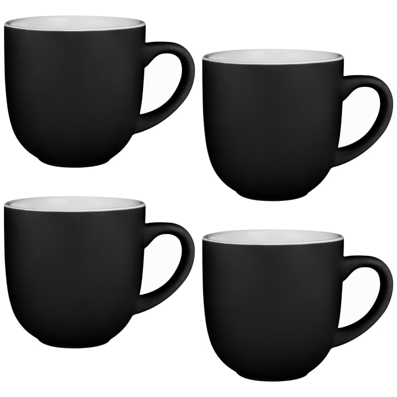 Simply Everyday Gloss Mugs 4pk - Black | Mugs - B&M Stores