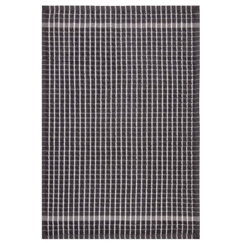 Grey Check Tea Towels 3pk | Tea Towels - B&M
