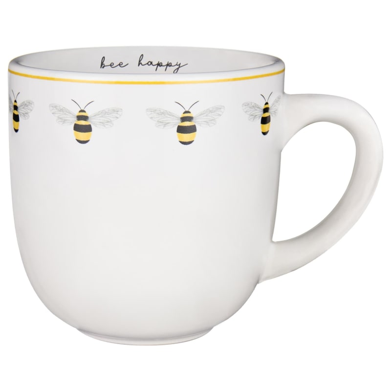 Bee Happy Printed Mugs - 4pk | Cheap Mugs at B&M Stores