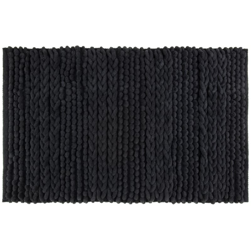 Retreat Knitted Bath Mat 50 x 80cm - Charcoal | Bath Mats - B&M