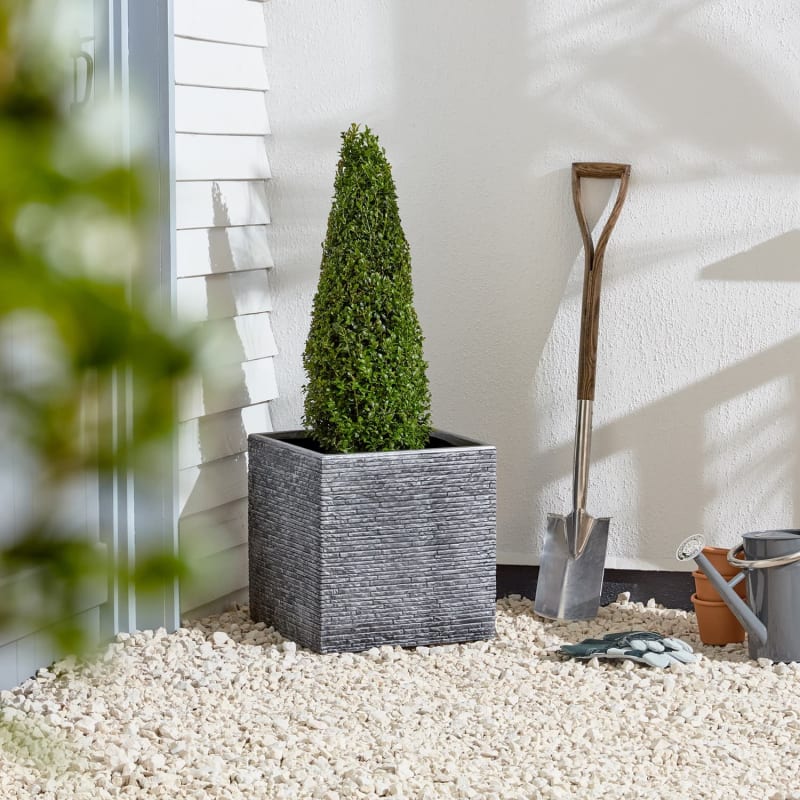 Large Square Planter - Pewter | Cheap Planters at B&M Stores