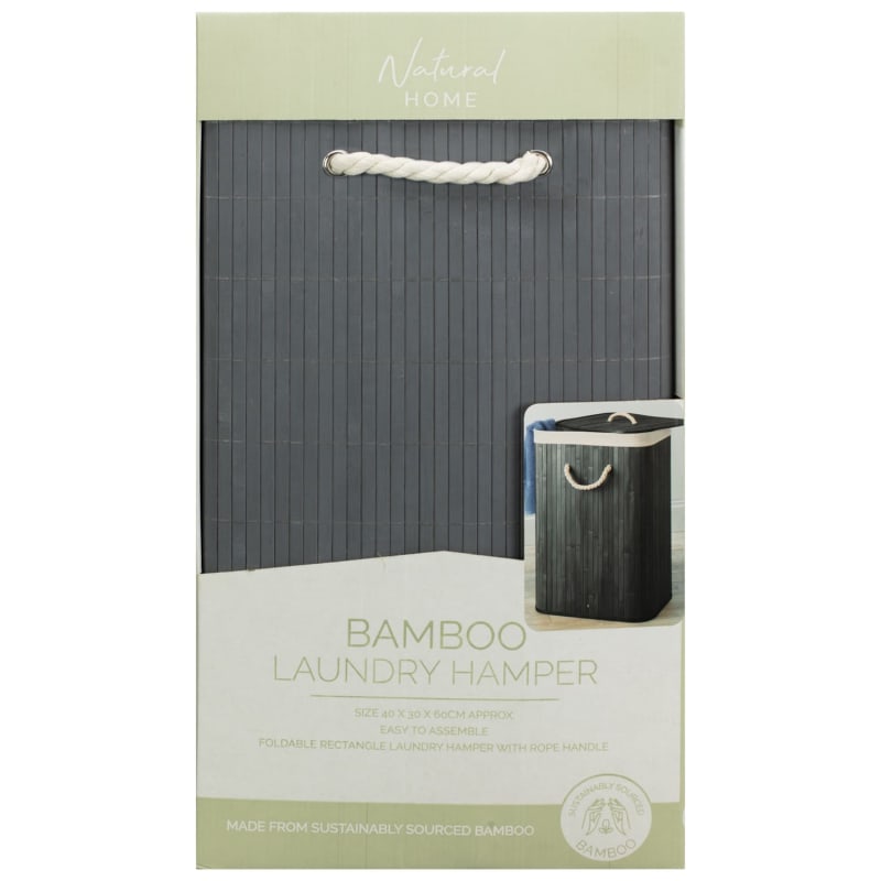Bamboo Laundry Hamper - Grey | Household | Laundry - B&M