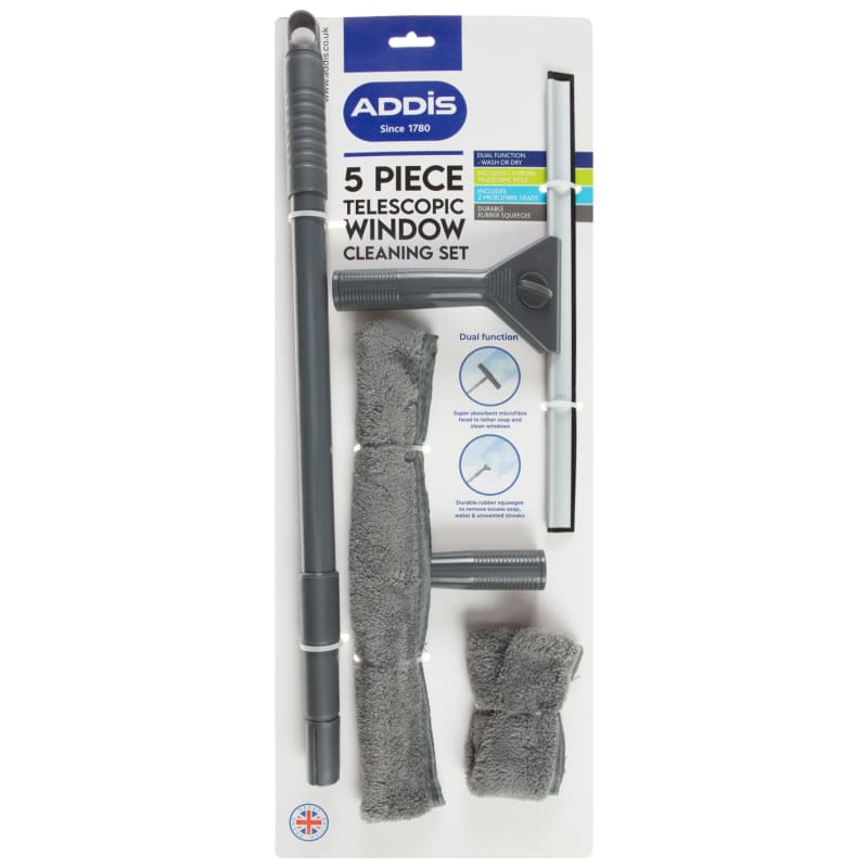 Addis Window Cleaning Set 5pc | Household Cleaners - B&M