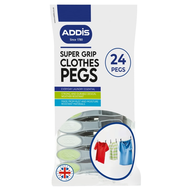Addis Performance Pegs 24pk - Green | Laundry - B&M