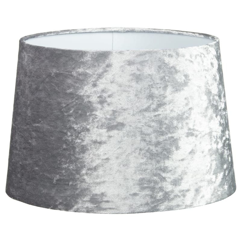 Luxe Velvet Light Shade 11" - Silver | Lamp Shades | B&M