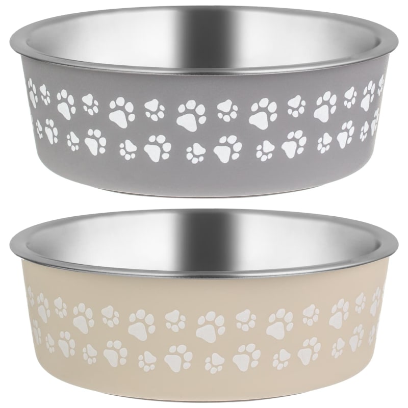 Non-Slip Stainless Steel Bowl - Cream | Pet Bowls | B&M Stores