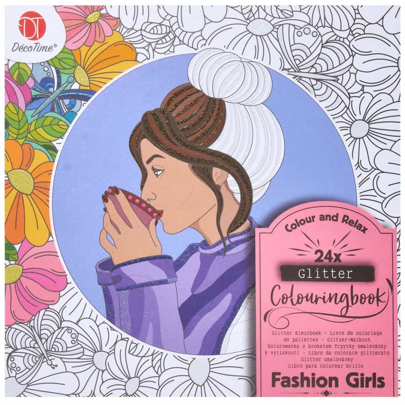 Glitter Colouring Book - Fashion Girls | Arts & Crafts - B&M Stores