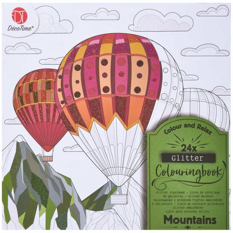 Glitter Colouring Book - Mountains | Arts & Crafts - B&M Stores