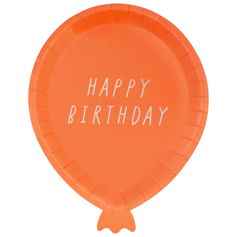 Balloon Shaped Happy Birthday Plates 15pk | Partyware - B&M Stores