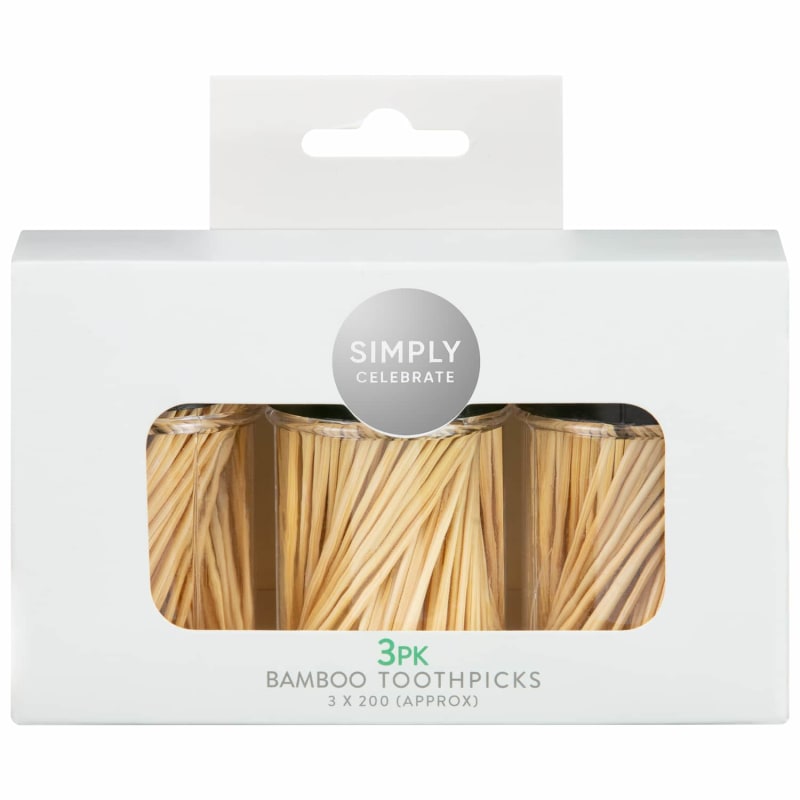 Bamboo Toothpicks 3pk | Party Shop - B&M