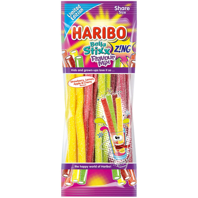Haribo Zing Balla Stixx Flavour Mix 140g | Confectionery | B&M