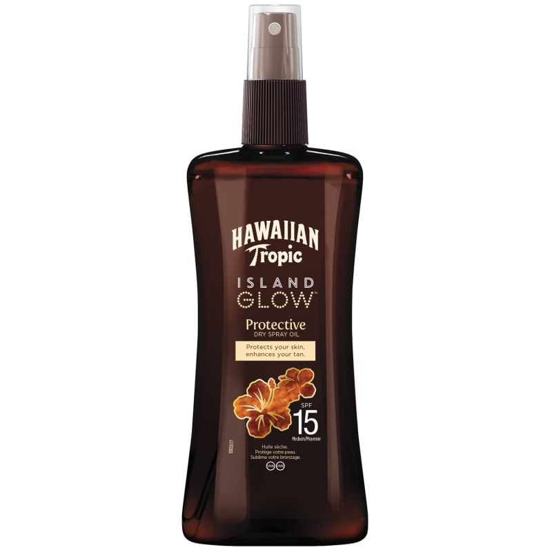 Hawaiian Tropic Island Glow Spray Oil Spf 15 200ml | Sun Lotion - B&M