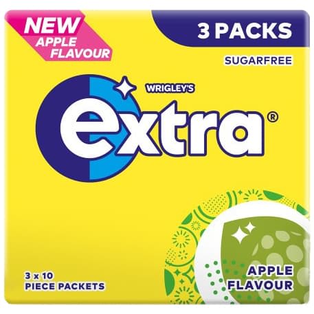 Wrigleys Extra Chewing Gum 3pk - White Apple | Mints & Gums | B&M
