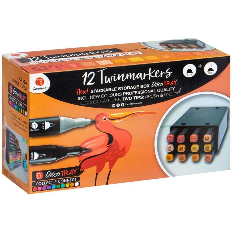 Twinmarkers 12pk - Oranges | Arts & Crafts - B&M Stores