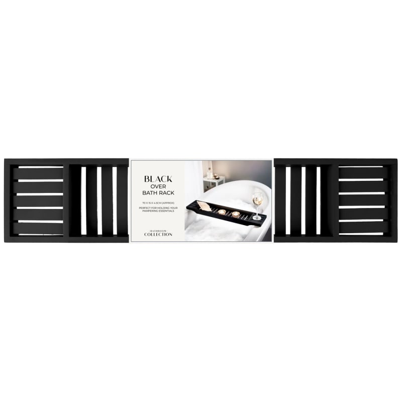 Black Over Bath Rack | Bathroom Accessories - B&M