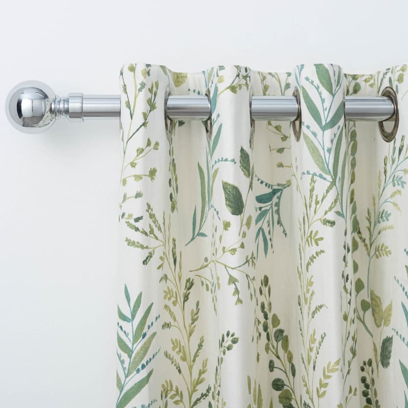 Shiny Nickle Silver Orb Curtain Pole 120 x 220cm | Curtain Poles - B&M ...
