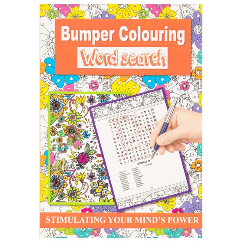 Bumper Colouring Word Search - Orange | Adult Colouring Books - B&M