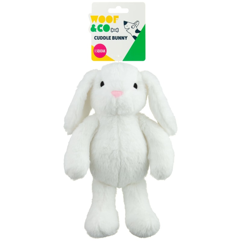 Woof & Co Cuddle Bunny Dog Toy - White | Dog Toys | B&M