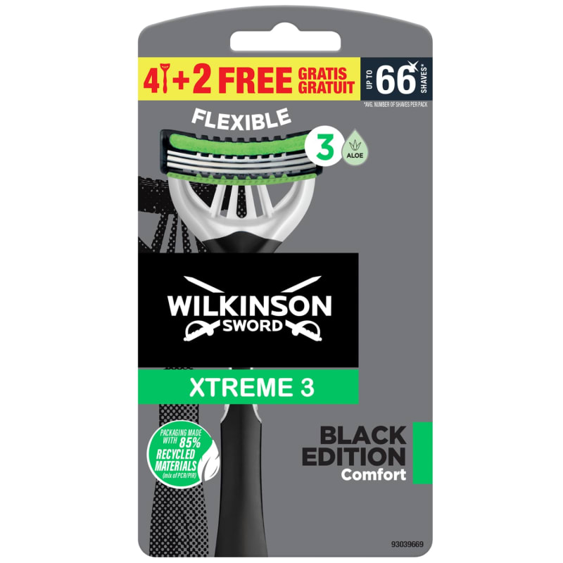Wilkinson Sword Xtreme 3 Black Edition | Hair Removal | B&M Stores