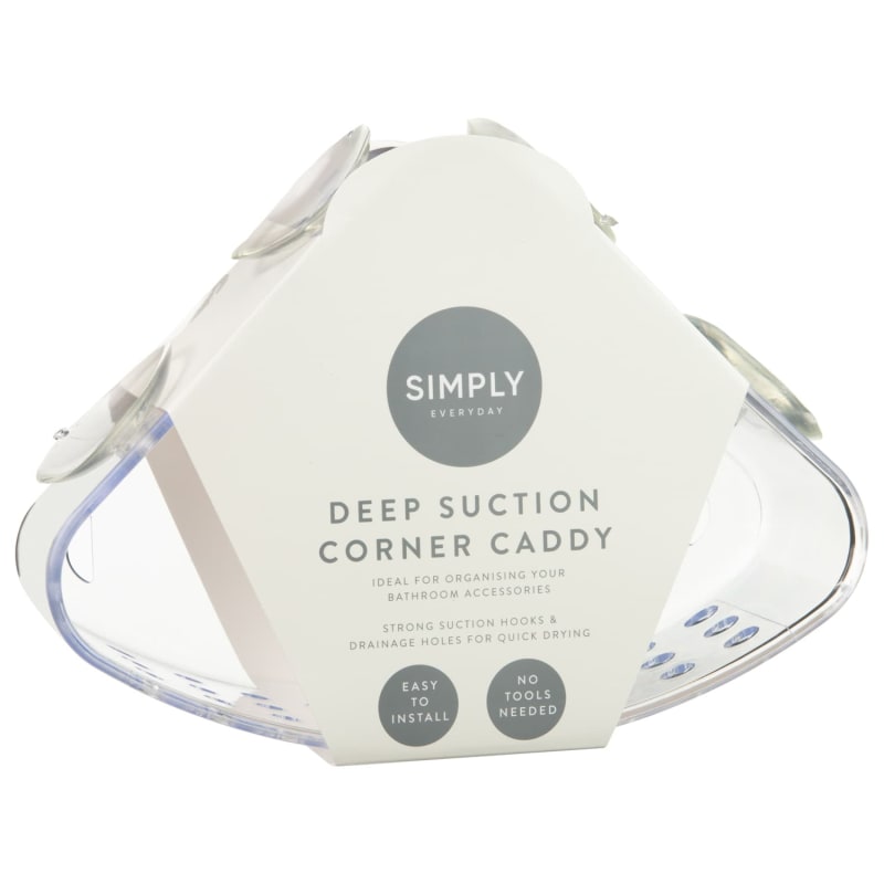 Simply Everyday Suction Plastic Corner Caddy - Clear | B&M