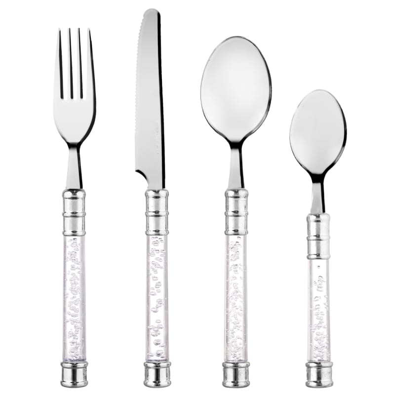 Simply Everyday Bubble Cutlery Set 16pc - Clear | Cutlery - B&M Stores