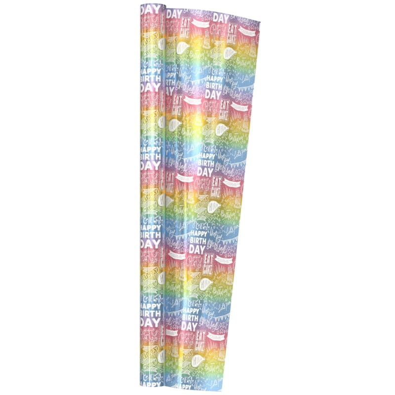 Foil Wrapping Paper 3m - Rainbow | Gift Wrap & Bags - B&M
