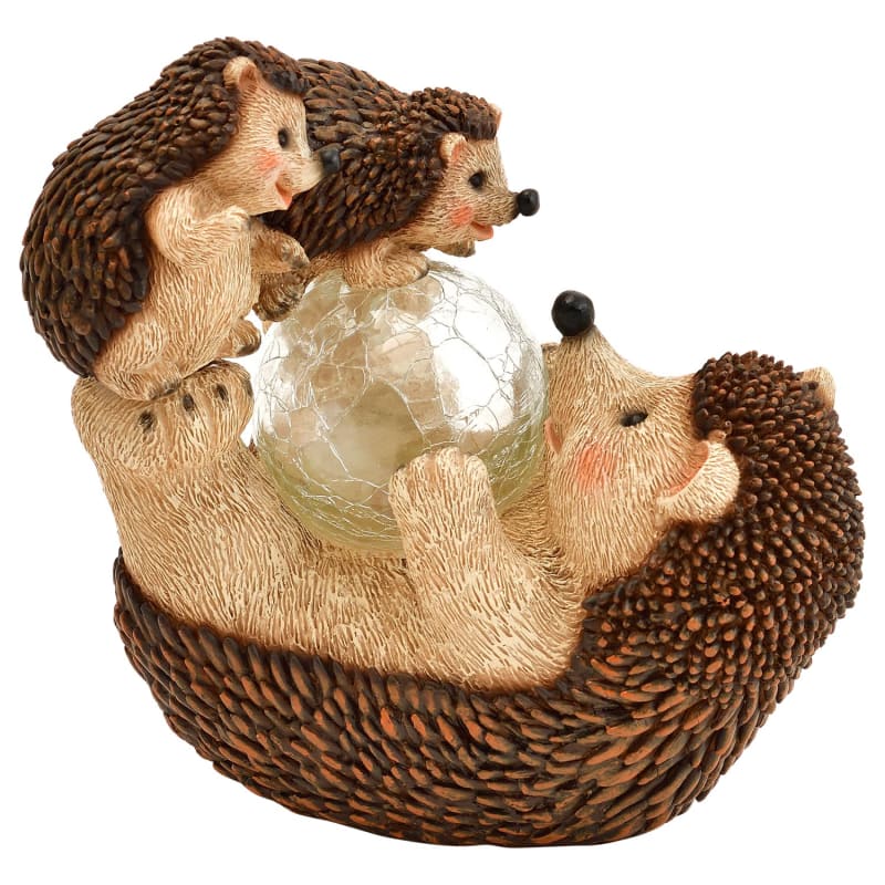 Resin Hedgehog Family With Solar Light | Solar Lighting | B&M Stores