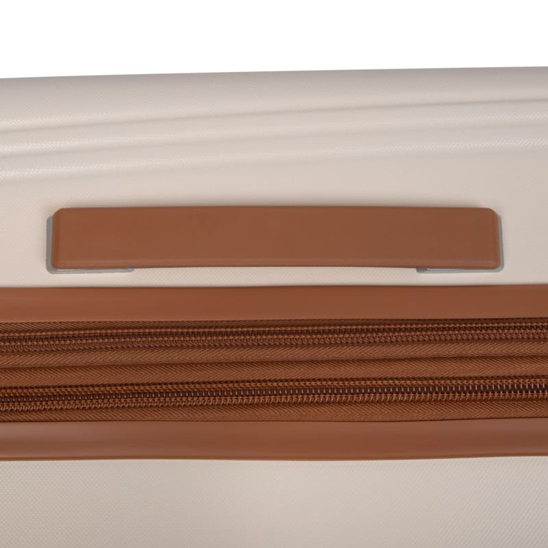 Cream & Tan Hard Shell Suitcase 81cm | Luggage - B&M Stores