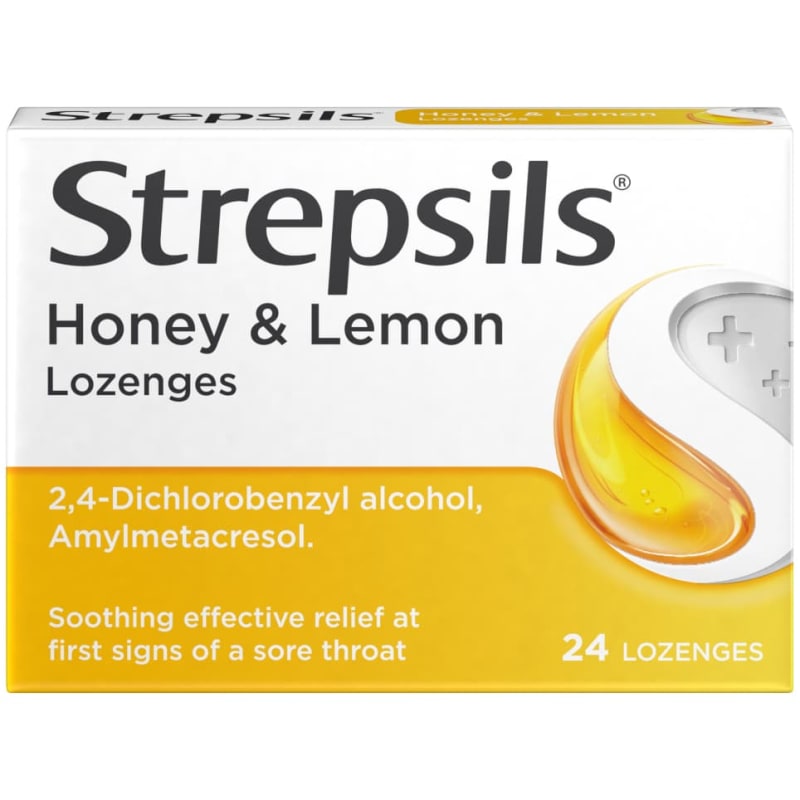 Strepsils Honey & Lemon Lozenges 24pk | Cold & Flu Medicine - B&M